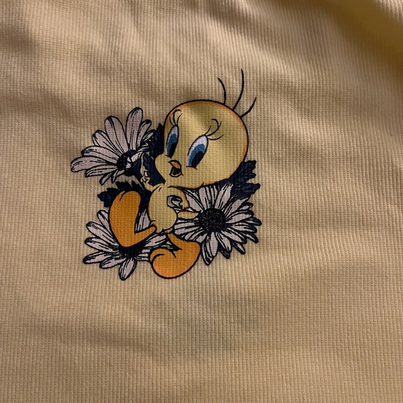 Warner Bros. | Dresses | Tweety Bird Looney Tunes 9s Yellow Ribbed Mini ...